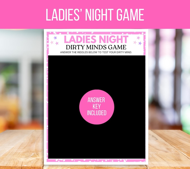 Ladies Night Dirty Minds Game, Ladies Night Party Games, Ladies Night ...