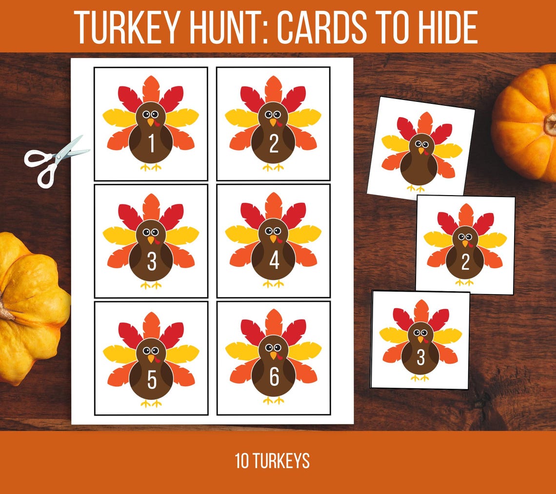 Thanksgiving Scavenger Hunt, Turkey Hunt Game, Thanksgiving Treasure ...