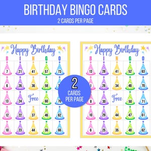 Birthday Bingo, 60 Birthday Bingo Cards, Birthday Party Game, Happy ...