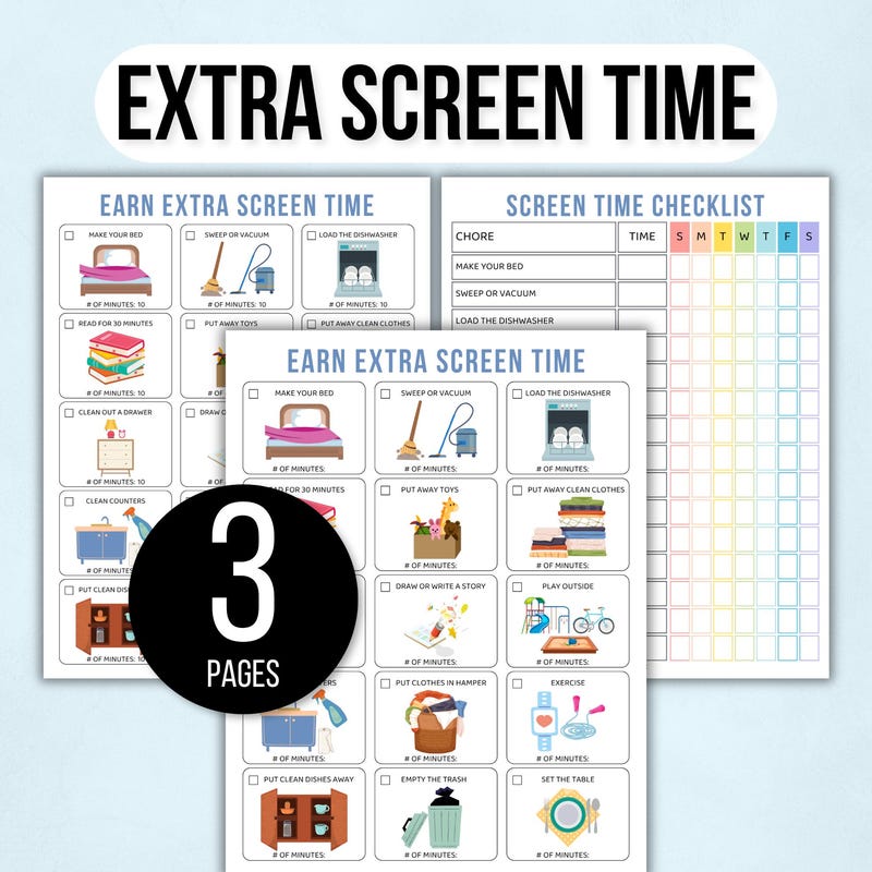 Screen Time Chart Pdf - Etsy