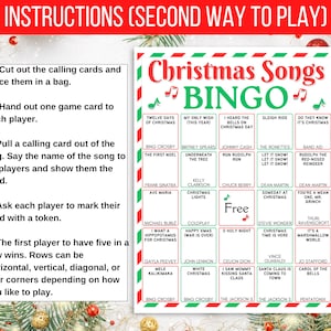 Christmas Songs Bingo, 100 Printable Christmas Songs Bingo Cards ...