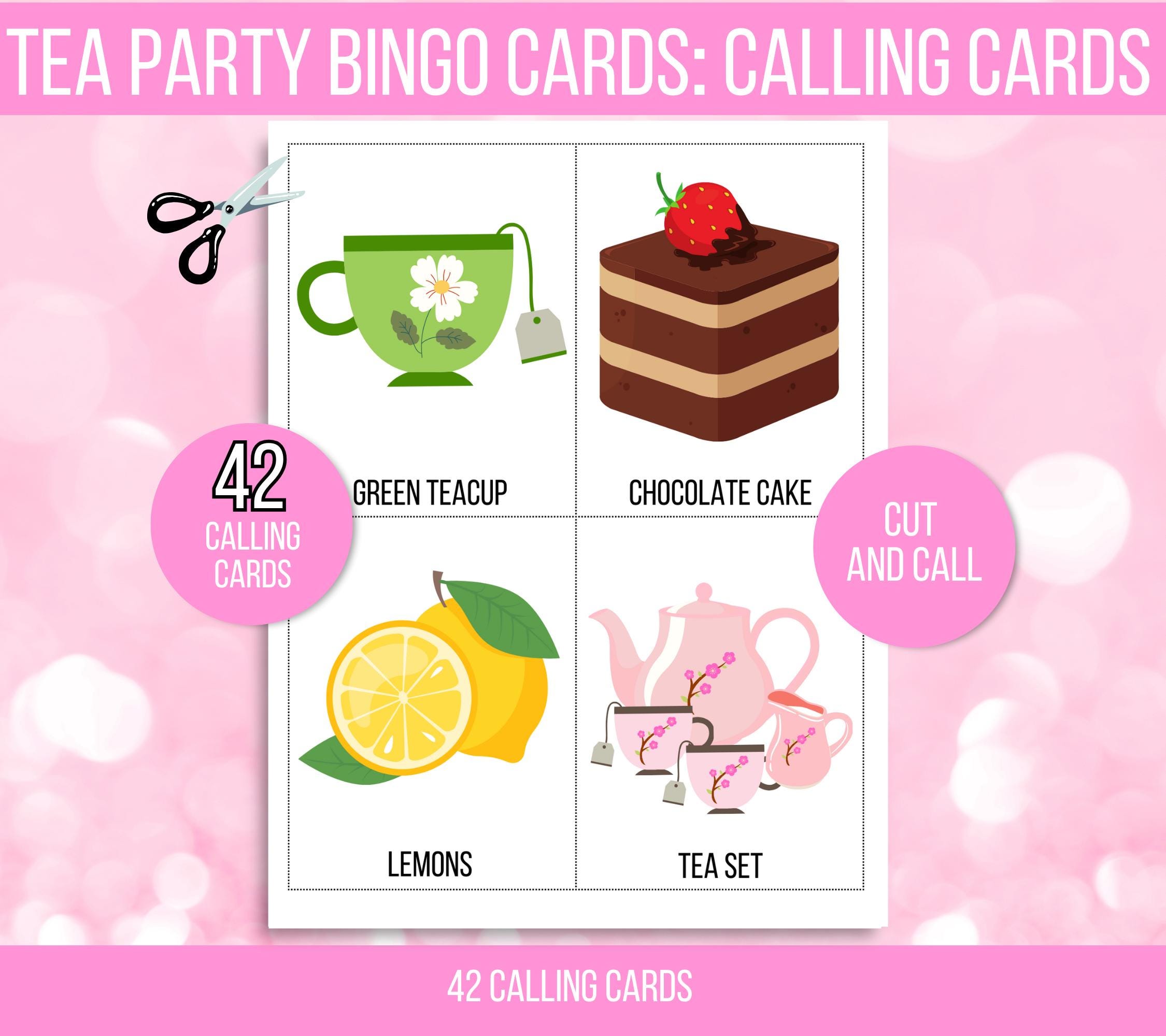 Tea Party Bingo, 30 Printable Tea Party Bingo Cards, Tea Party Game ...