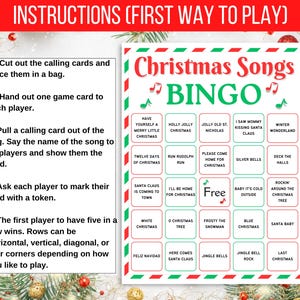 Christmas Songs Bingo, 50 Printable Christmas Songs Bingo Cards ...