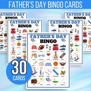 Printable Father's Day Bingo, 30 Father's Day Bingo Cards, Father's Day ...
