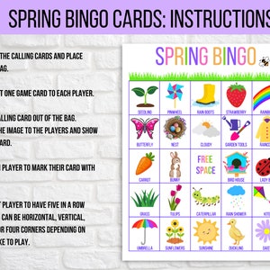 Printable Spring Bingo 30 Spring Bingo Cards Spring Activity - Etsy