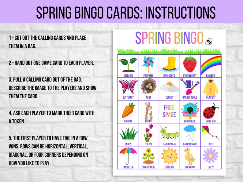 Printable Spring Bingo 30 Spring Bingo Cards Spring Activity - Etsy