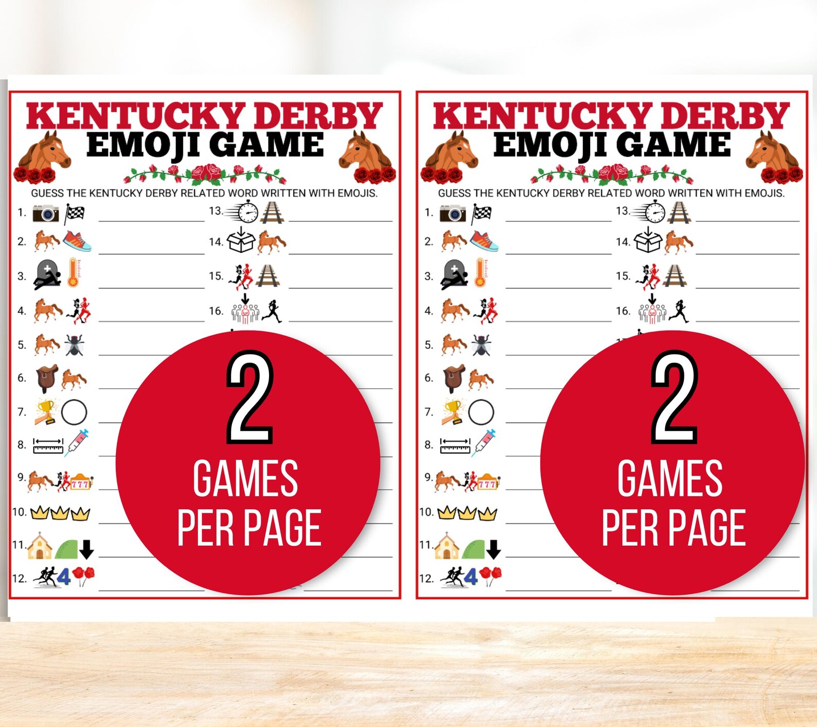 Emoji Kentucky Derby Game, Kentucky Derby Game, Emoji Kentucky Derby ...
