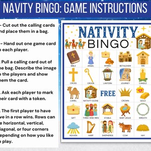 Nativity Bingo, 50 Nativity Bingo Cards, Christmas Bingo, Christmas ...