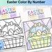 Easter Color by Number, 7 Printable Easter Coloring Pages, Easter ...