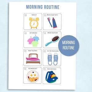 Kids Morning and Evening Routine Charts, Morning Routine for Kids ...