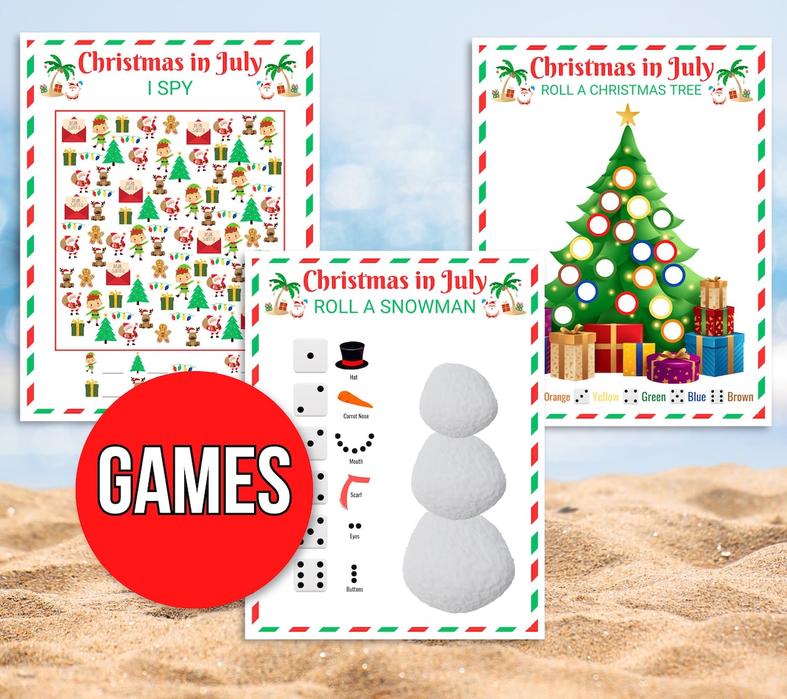 16 Christmas in July Activities, Christmas in July Activity Bundle ...