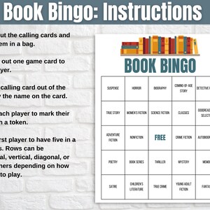 Book Bingo, 50 Book Club Bingo Cards, Book Bingo for Adults, Book ...