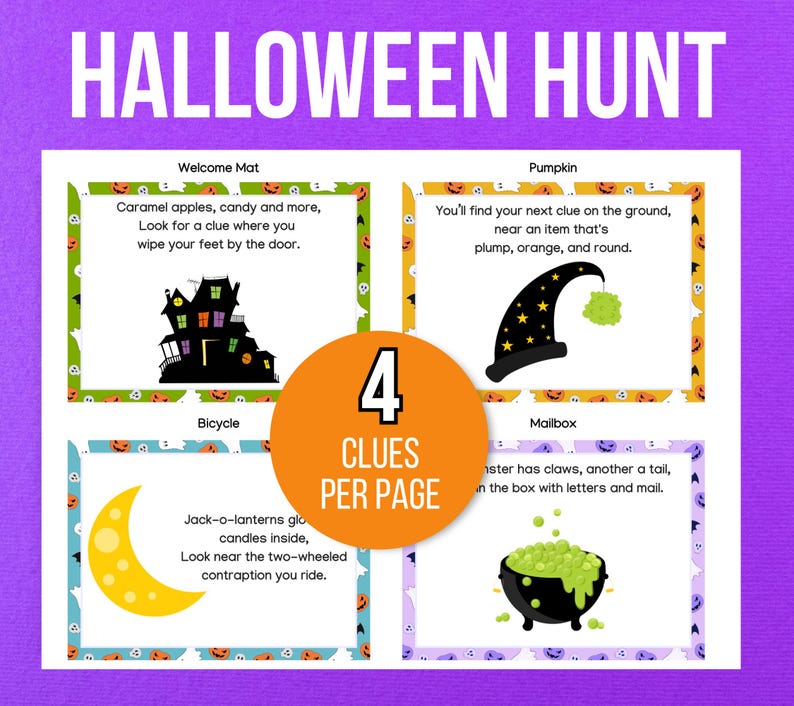 Outdoor Halloween Treasure Hunt, Outdoor Halloween Scavenger Hunt, 28 ...