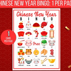 Chinese New Year Bingo, 30 Chinese New Year Bingo Cards, Chinese New ...