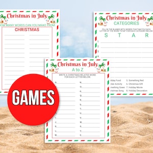 16 Christmas in July Activities, Christmas in July Activity Bundle ...