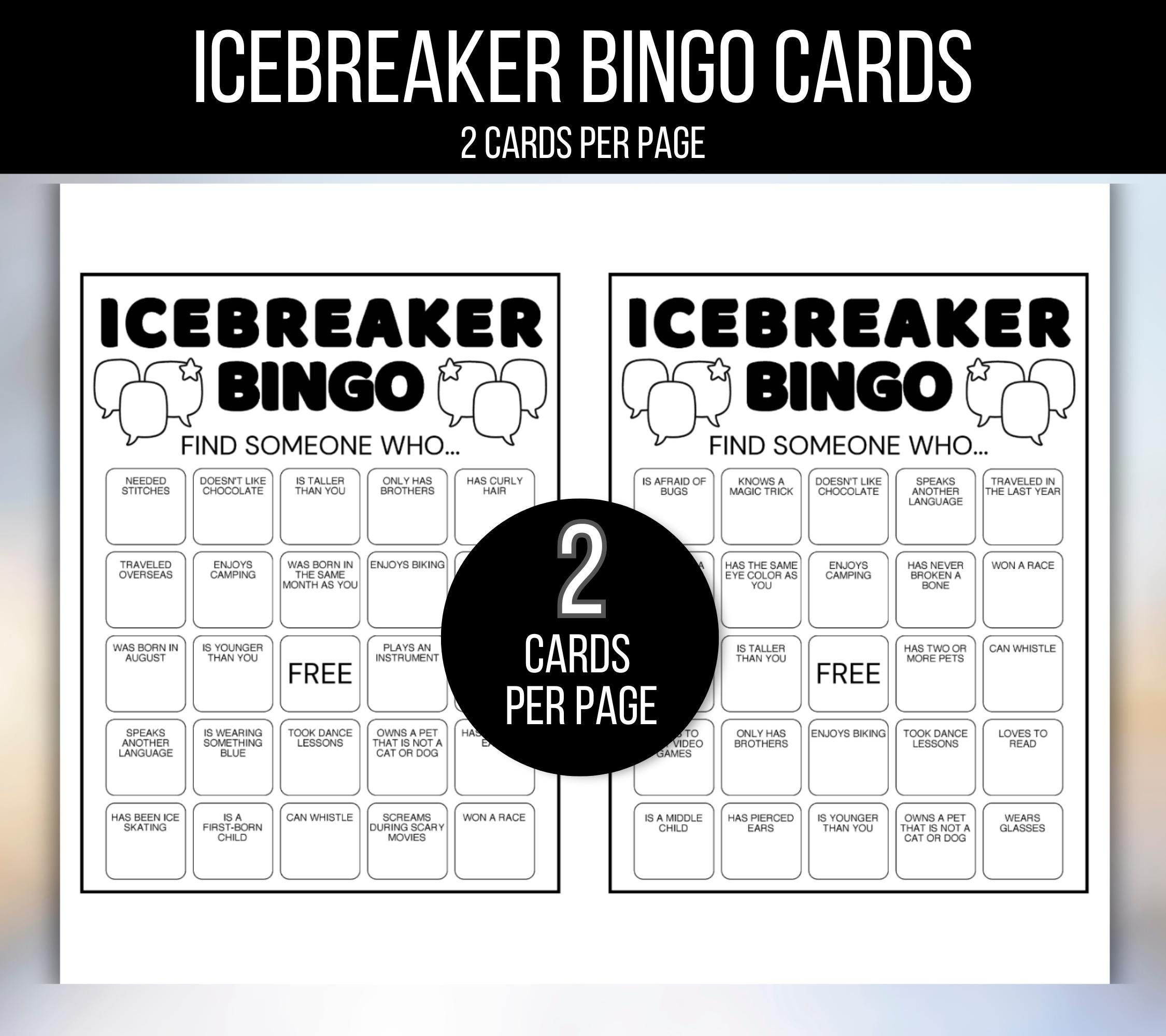 Icebreaker Bingo, Editable Icebreaker Bingo, Find Someone Who Bingo ...