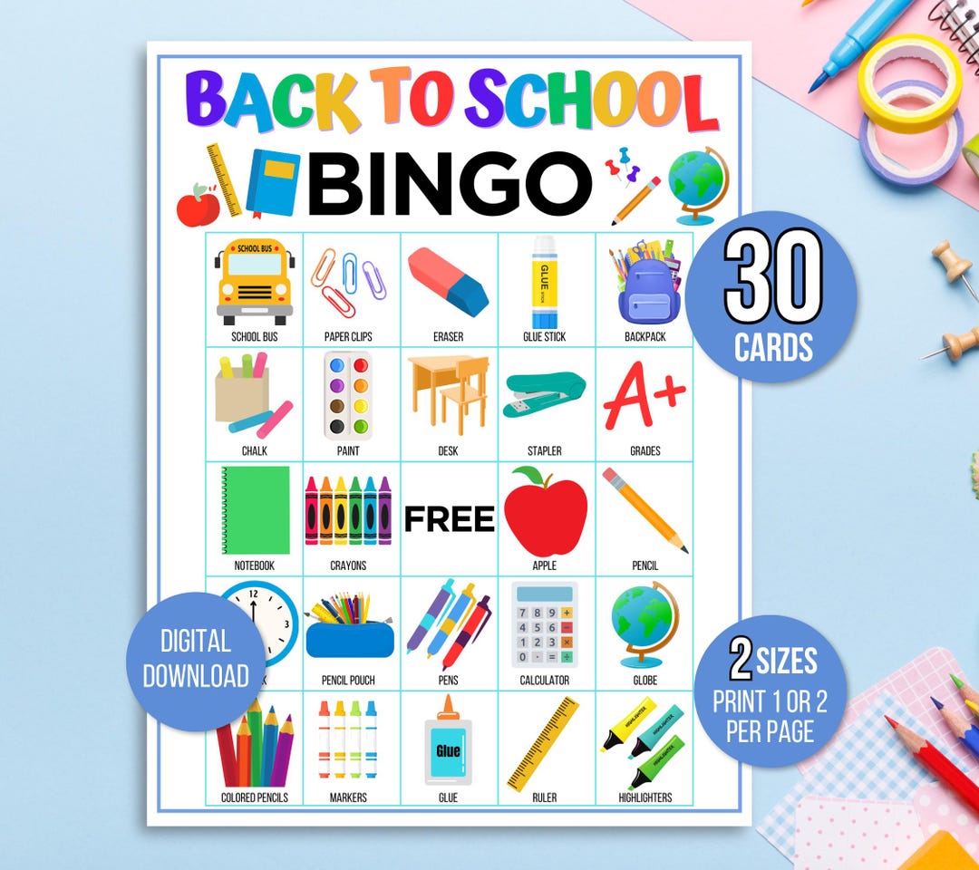 Back to School Bingo, Back to School Games, School Bingo, Welcome Back ...