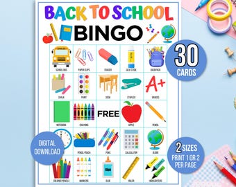 Back to School Bingo Game, Printable Back to School Games, Welcome Back ...