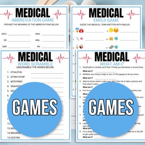 Medical Games Bundle, Medical Trivia Games, Medical Games Trivia Bundle ...