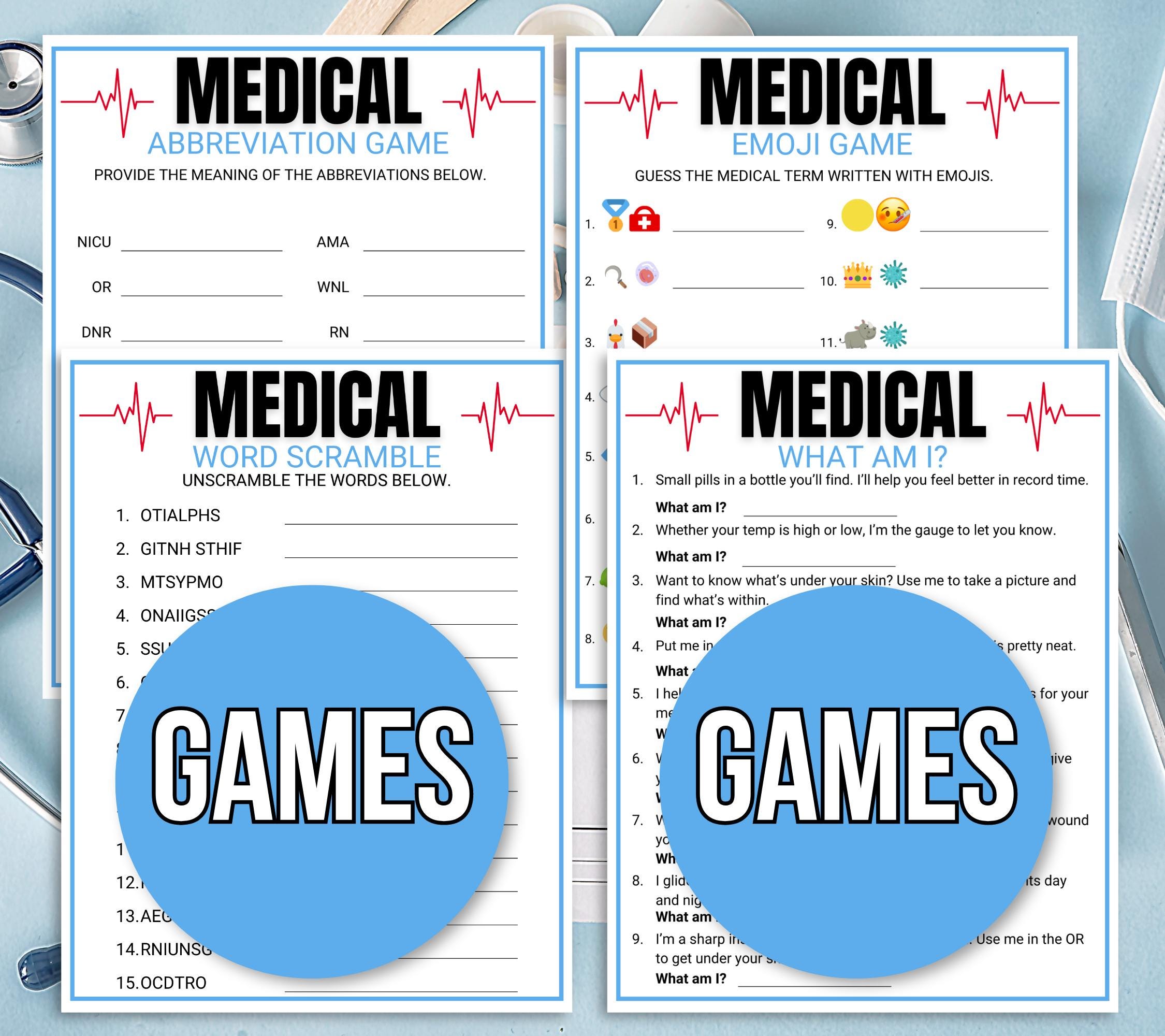 Medical Games Bundle, Medical Trivia Games, Medical Games Trivia Bundle ...