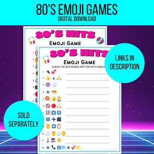 80s Bingo, 80s Song Bingo, 80s Music Bingo, 80s Retro Bingo, 50 ...