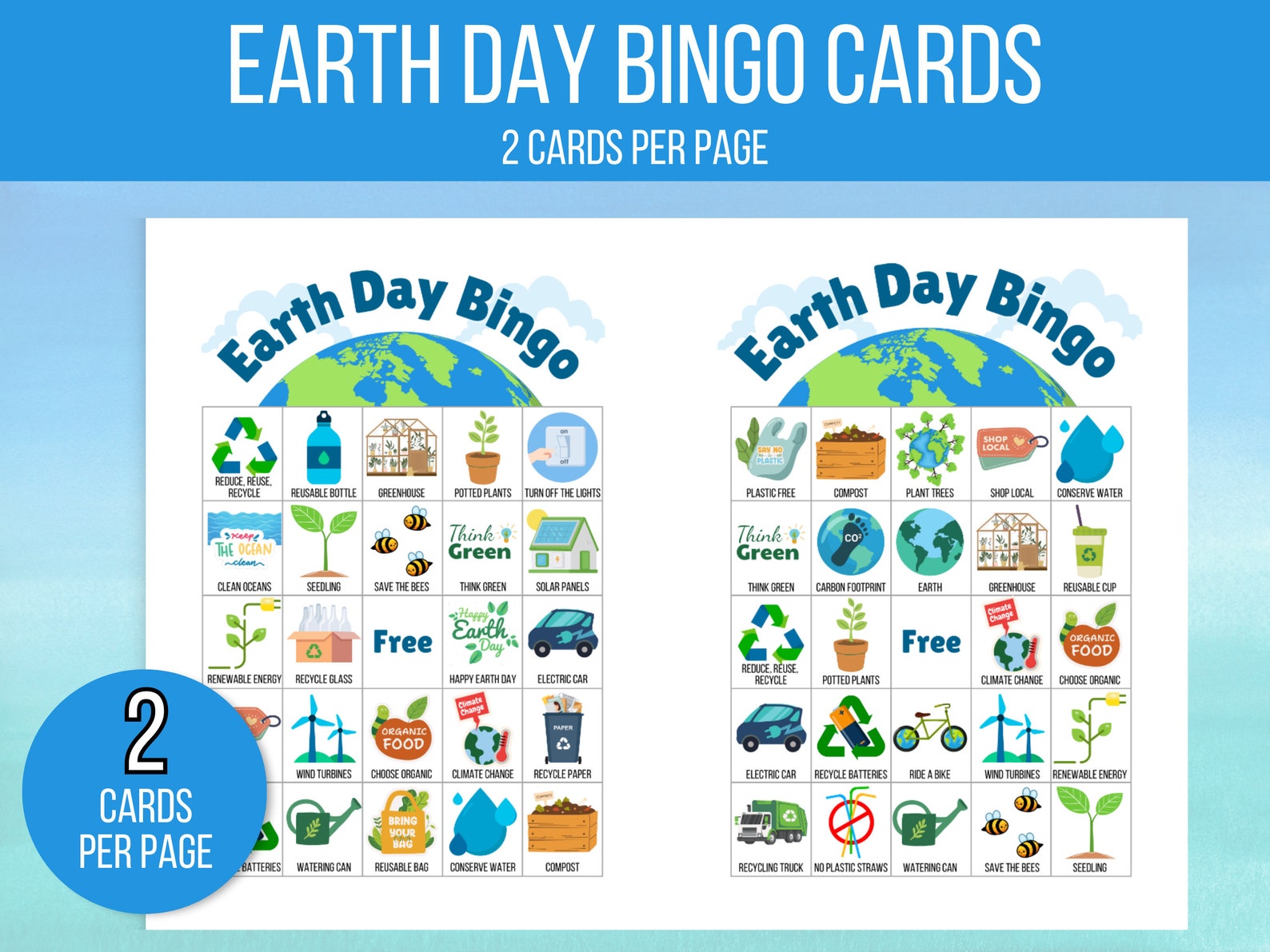 Earth Day Bingo, Earth Day Game, Earth Day Party Activity, Earth Day ...