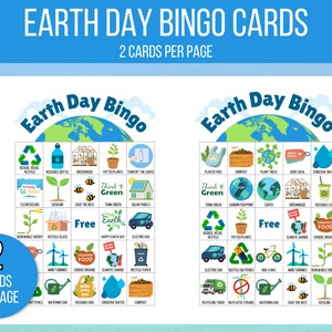 Earth Day Bingo, Earth Day Game, Earth Day Party Activity, Earth Day ...