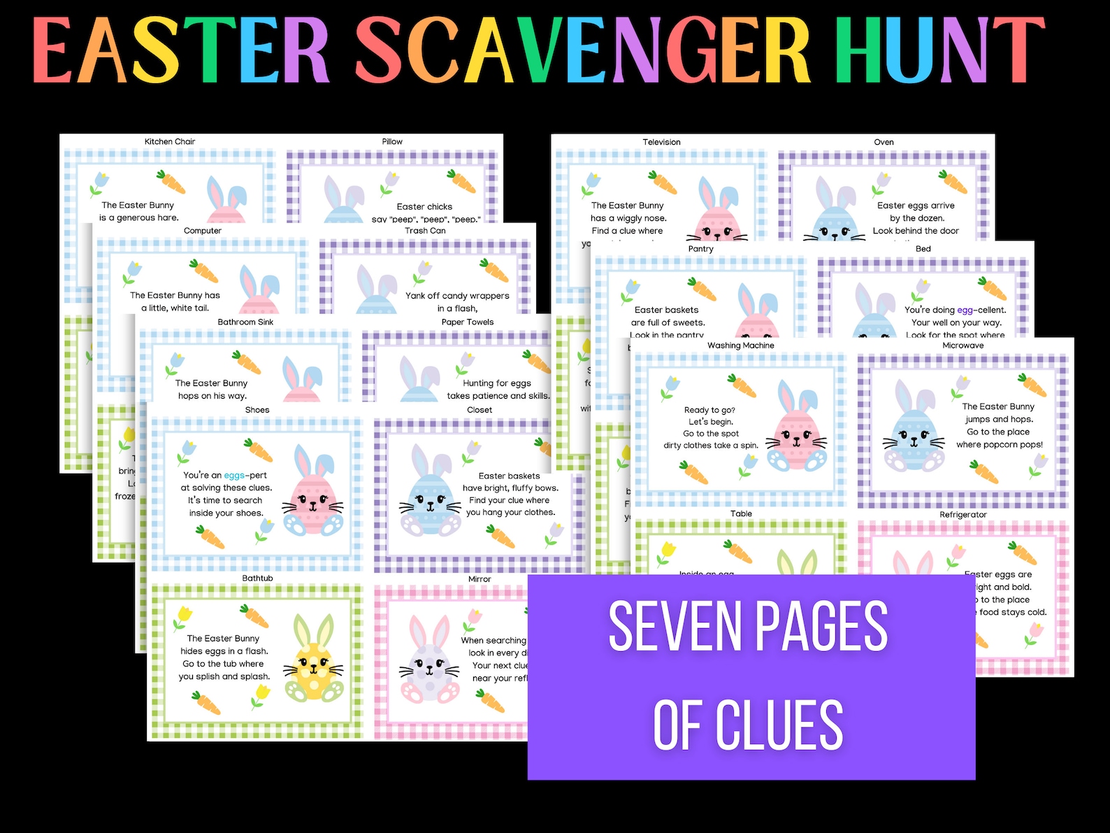Indoor Easter Scavenger Hunt for Kids, Indoor Treasure Hunt for Kids ...