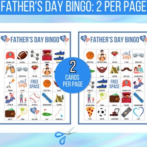 Printable Father's Day Bingo, 30 Father's Day Bingo Cards, Father's Day ...