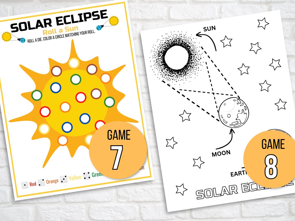 Solar Eclipse Games, Printable Solar Eclipse Games, Solar Eclipse Game ...