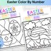 Easter Color by Number, 7 Printable Easter Coloring Pages, Easter ...
