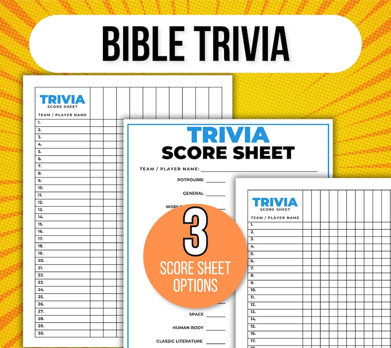 Bible Trivia Games Bundle, Bible Games, Bible Trivia Night Games, Bible ...