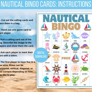Nautical Bingo, 30 Ocean Bingo Cards, Under the Sea Bingo, Sailing ...