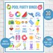 Pool Party Bingo, 30 Unique Printable Pool Bingo Cards, Pool Party Game ...