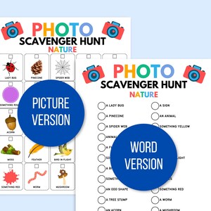 Photo Scavenger Hunt, Nature Scavenger Hunt, Neighborhood Scavenger ...
