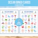 Ocean Bingo, Under the Sea Bingo, 30 Printable Ocean Bingo Cards, Ocean ...