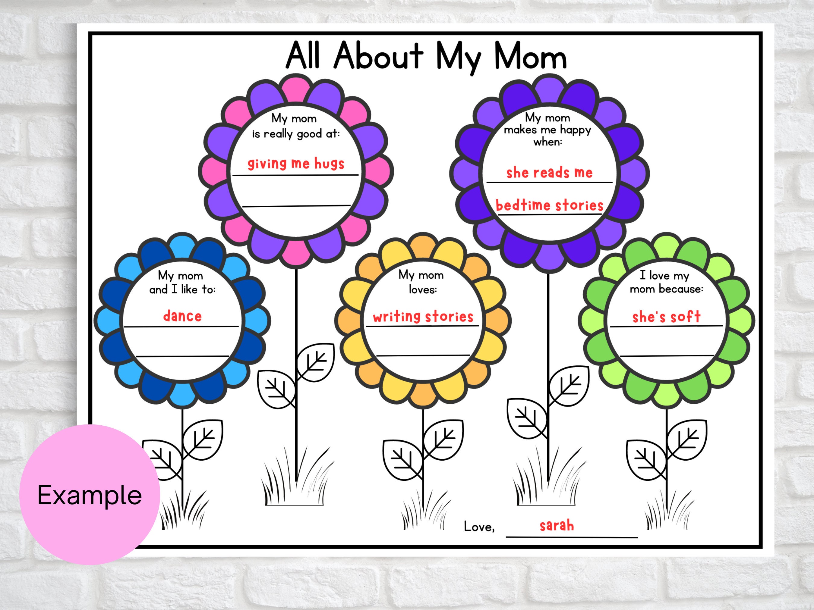 All About My Mom Fill in the Blanks Questionnaire - Etsy