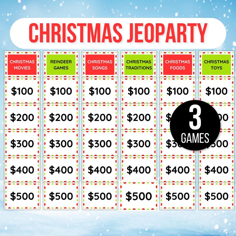 Jeopardy Christmas Game - Etsy