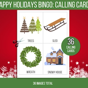 Holiday Bingo, 50 Holiday Bingo Cards, Holiday Activity, Kids Holiday ...