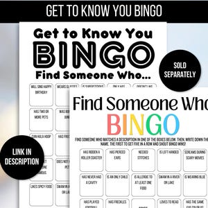 Mingle Bingo, Get to Know You Bingo, Find Someone Who Bingo, Find the ...