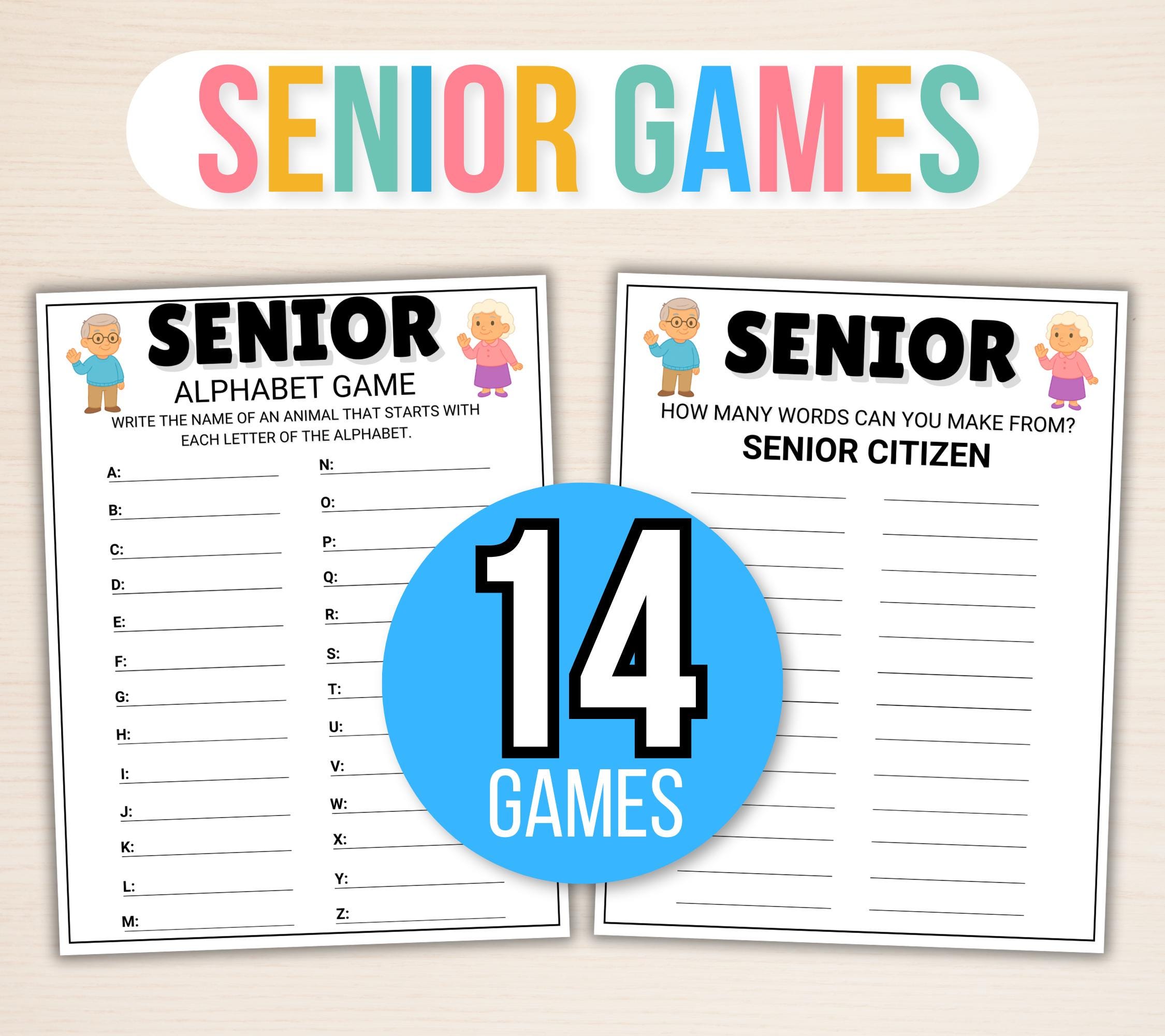 Senior Games Bundle, Senior Party Games, Senior Riddles, Brain Games ...