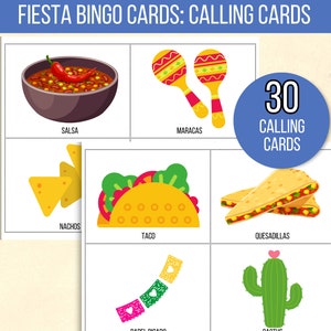 Fiesta Bingo, 30 Printable Fiesta Bingo Cards, Fiesta Activity for Kids ...