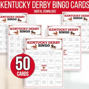 Kentucky Derby Watch Party Bingo, Kentucky Derby Bingo Cards, Kentucky ...