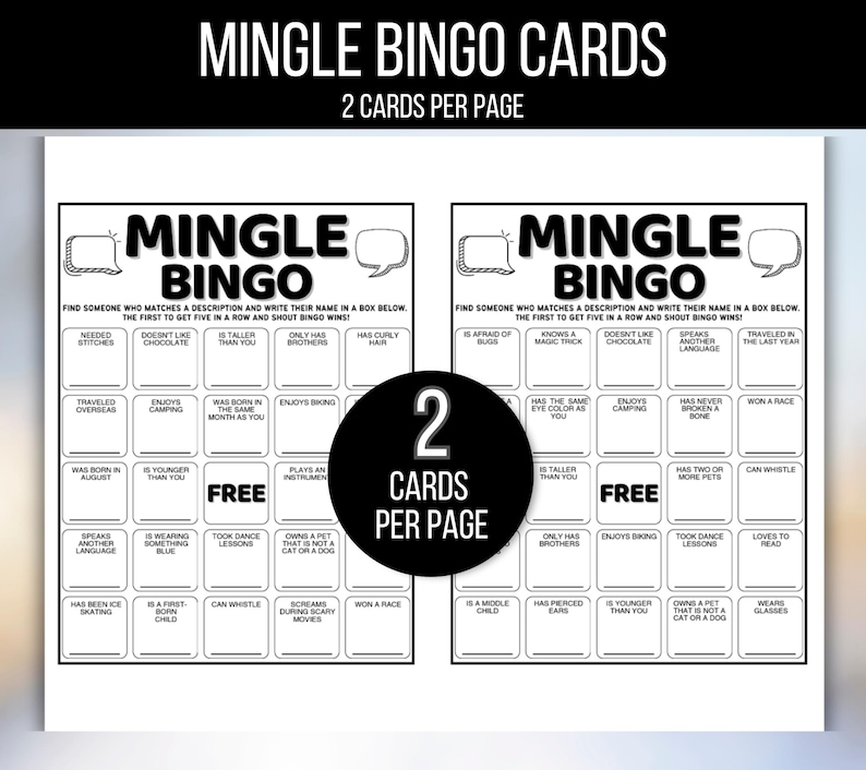 Mingle Bingo, Get to Know You Bingo, Find Someone Who Bingo, Find the ...