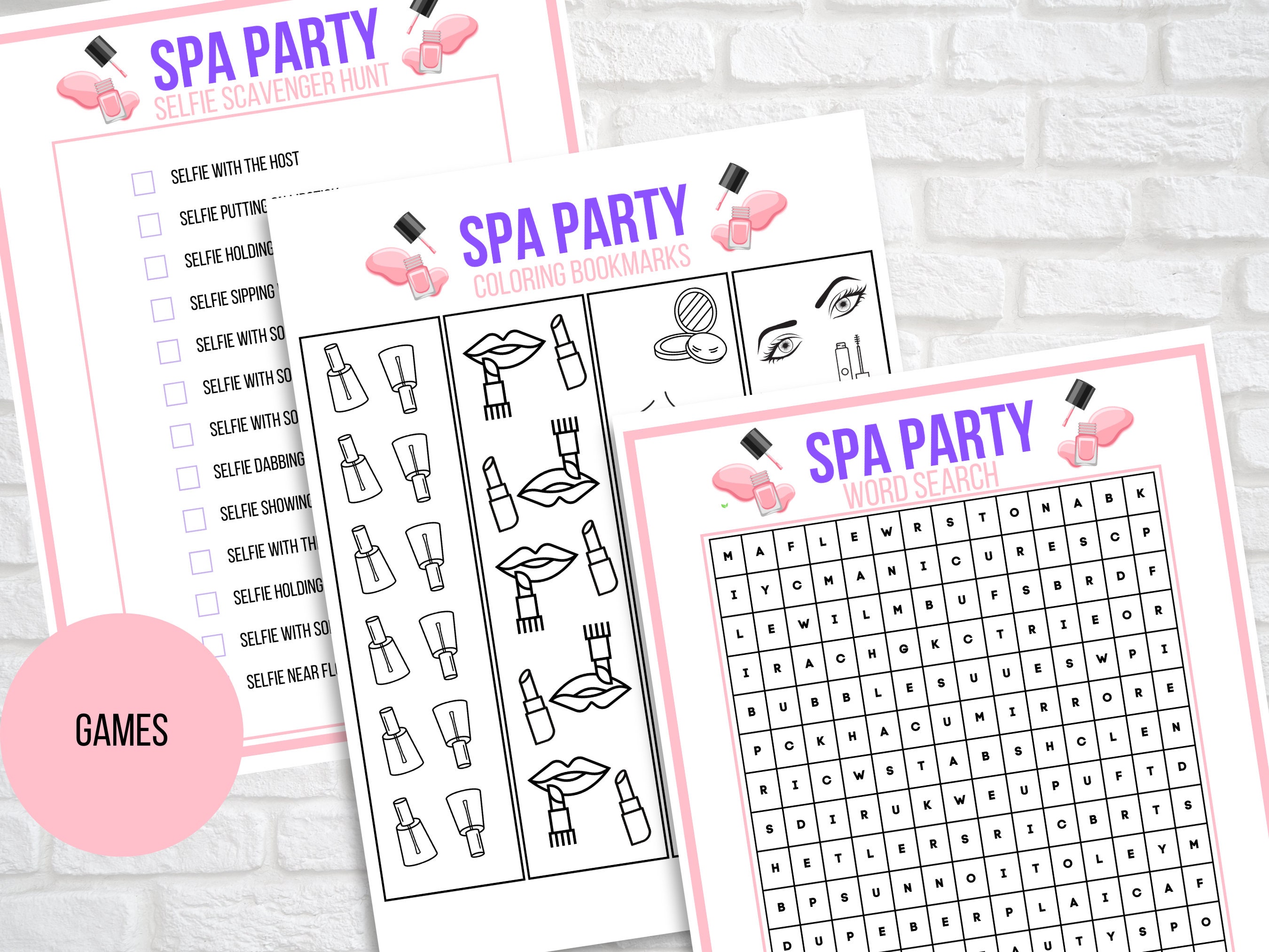 Spa Party Games Printable Spa Party Activities Girls Spa - Etsy Canada