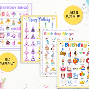 Birthday Bingo, 30 Birthday Party Bingo Cards, Birthday Game, Happy ...