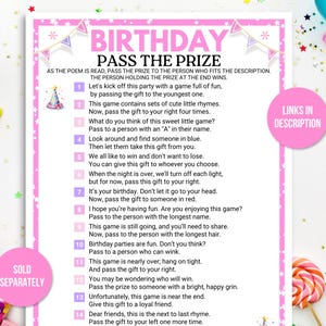 Left Right Birthday Game, Right Left Birthday Game, Girls Birthday Pass ...
