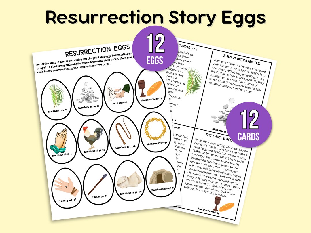 Printable Easter Story, Resurrection Story Cards, Resurrection Eggs ...