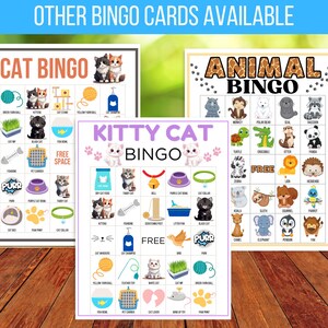 Cat Bingo, 30 Printable Cat Bingo Cards, Cat Birthday Party Game, Cat ...