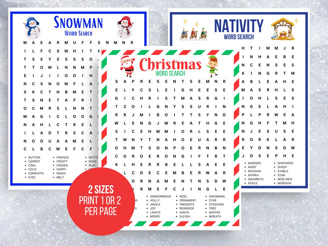 Christmas Word Search, Fun Christmas Games, Printable Christmas Games ...